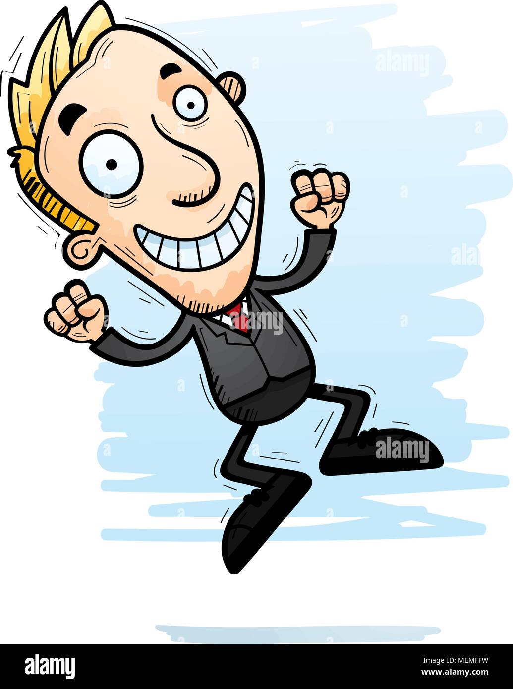 A cartoon illustration of a businessman jumping Stock Vector Image ...