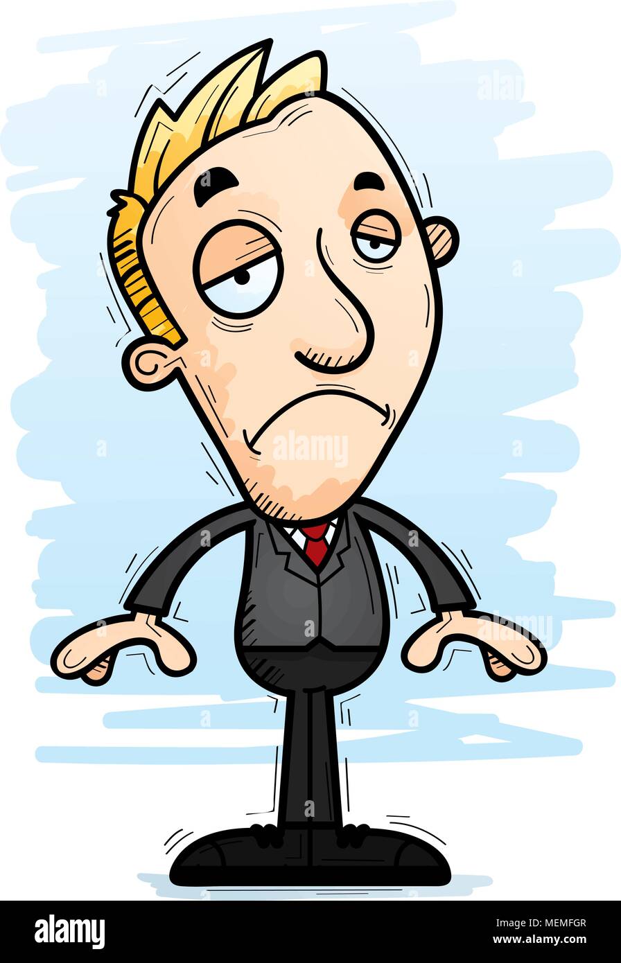 A cartoon illustration of a businessman looking sad Stock Vector Image ...