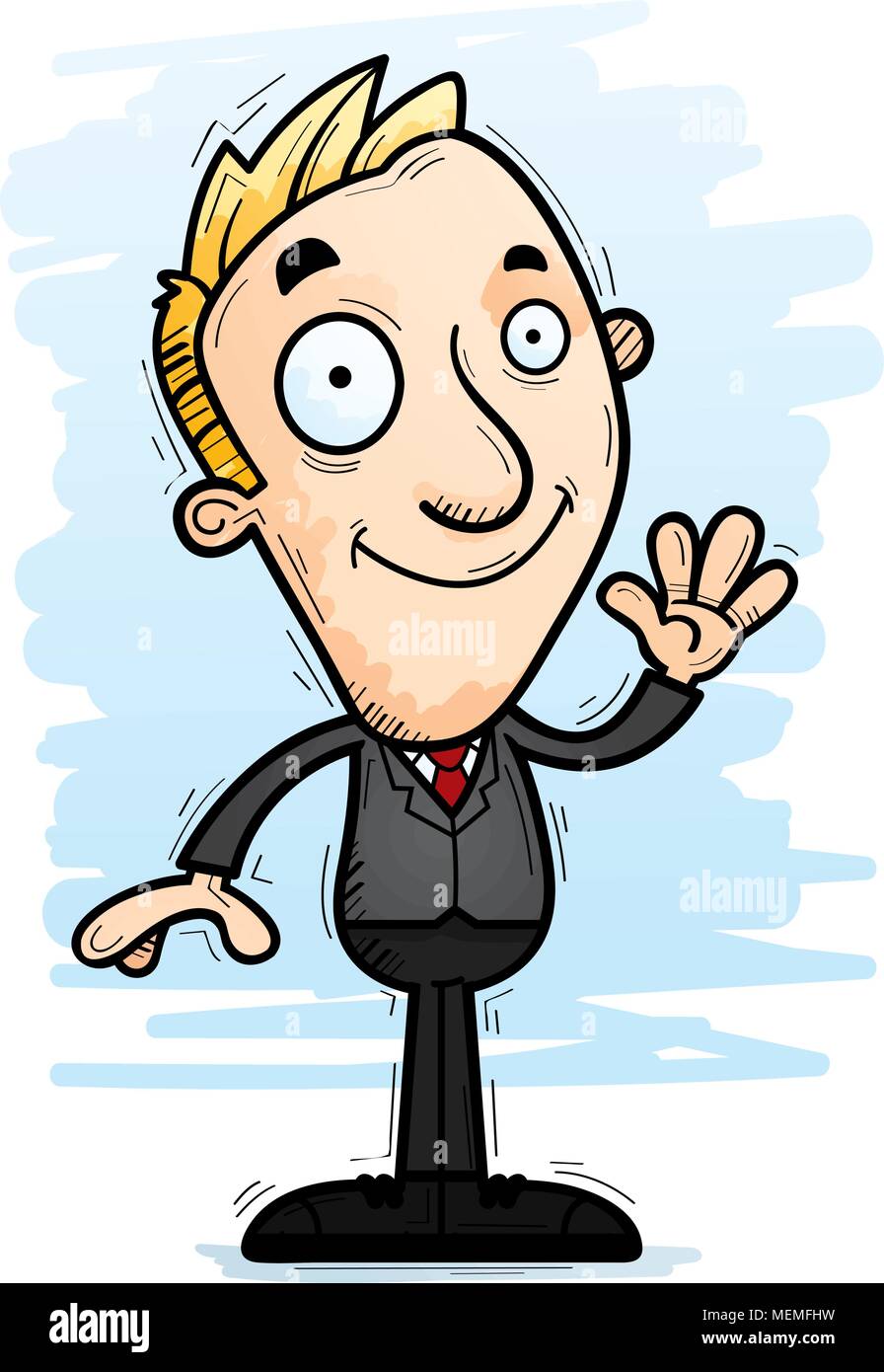 A cartoon illustration of a businessman waving Stock Vector Image & Art ...