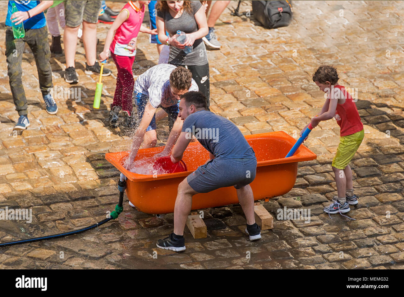 Lviv , Ukraine - April 09 2018: Сelebrations Clean Monday (or Wet ...
