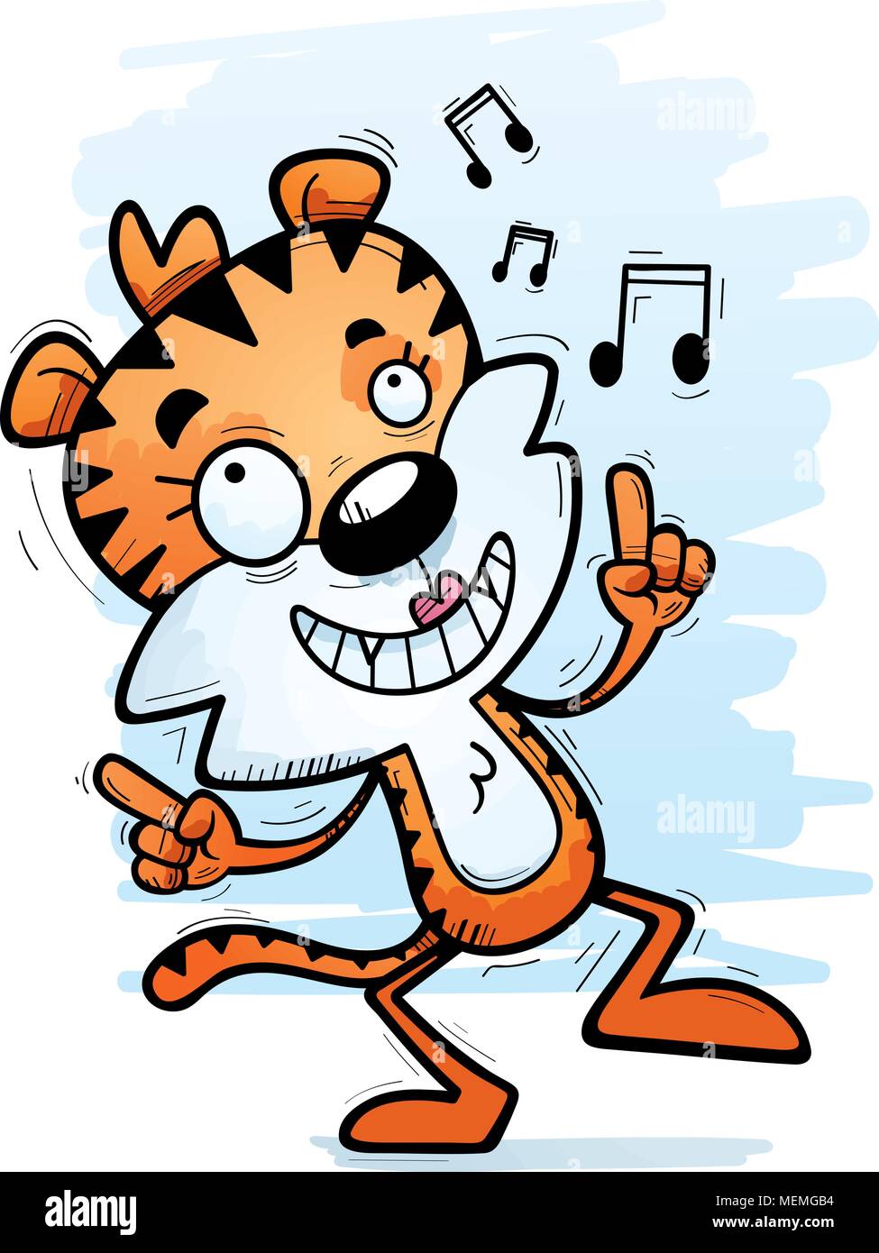 A cartoon illustration of a female tiger dancing Stock Vector Image ...
