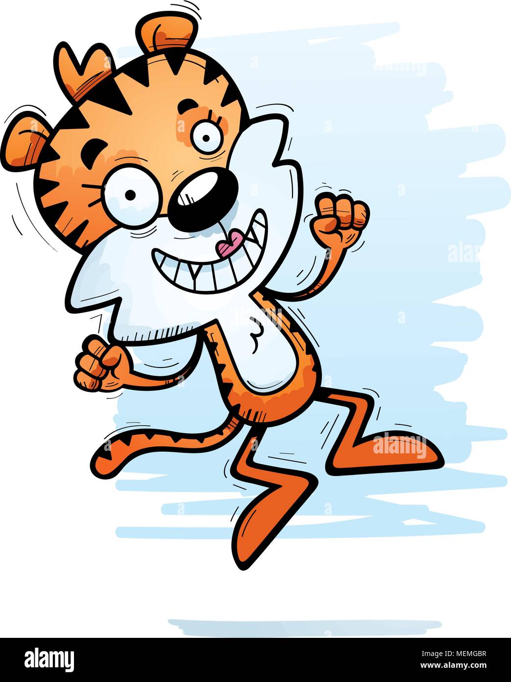 A cartoon illustration of a female tiger jumping Stock Vector Image ...