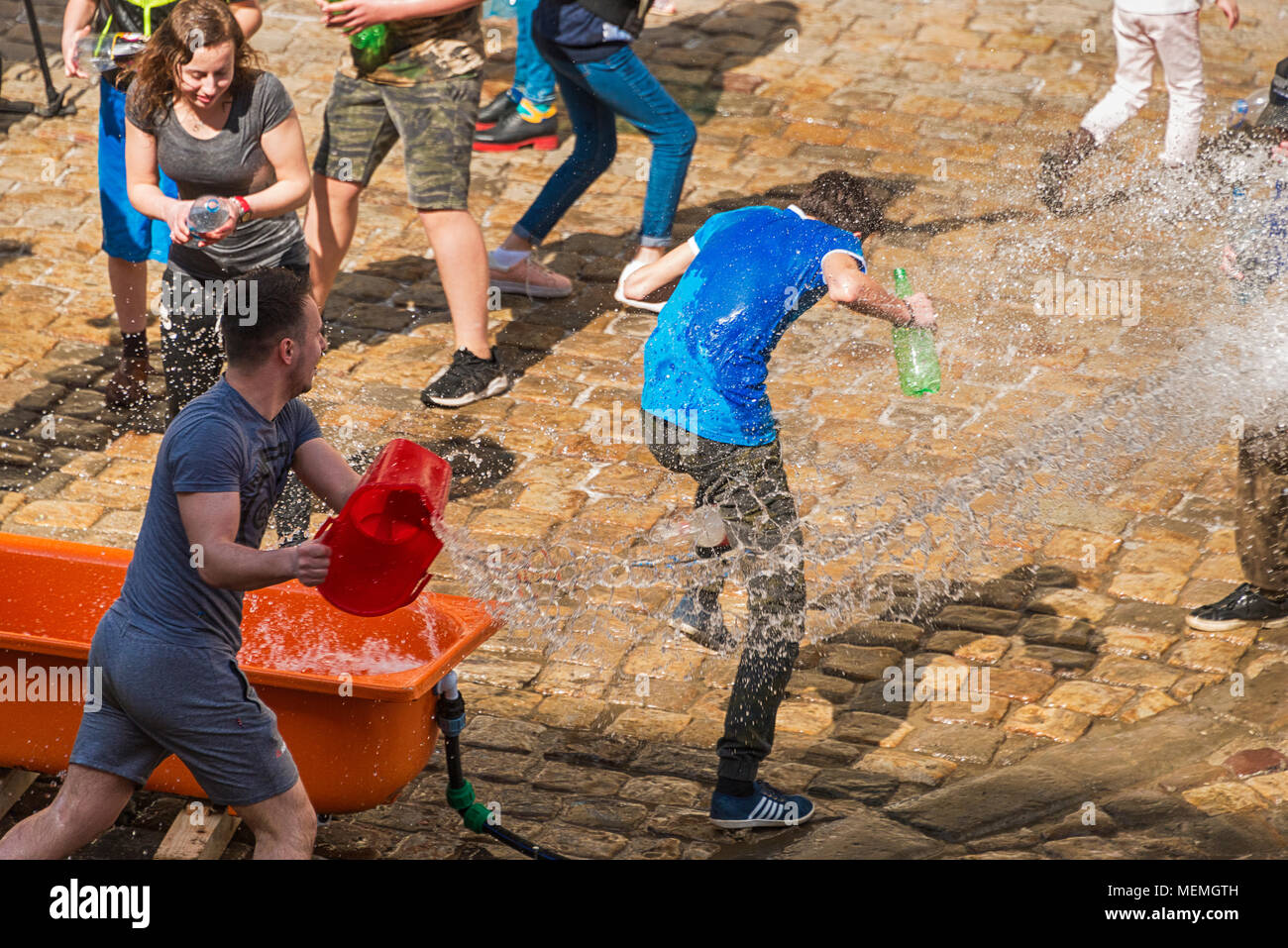 Lviv , Ukraine - April 09 2018: Сelebrations Clean Monday (or Wet ...