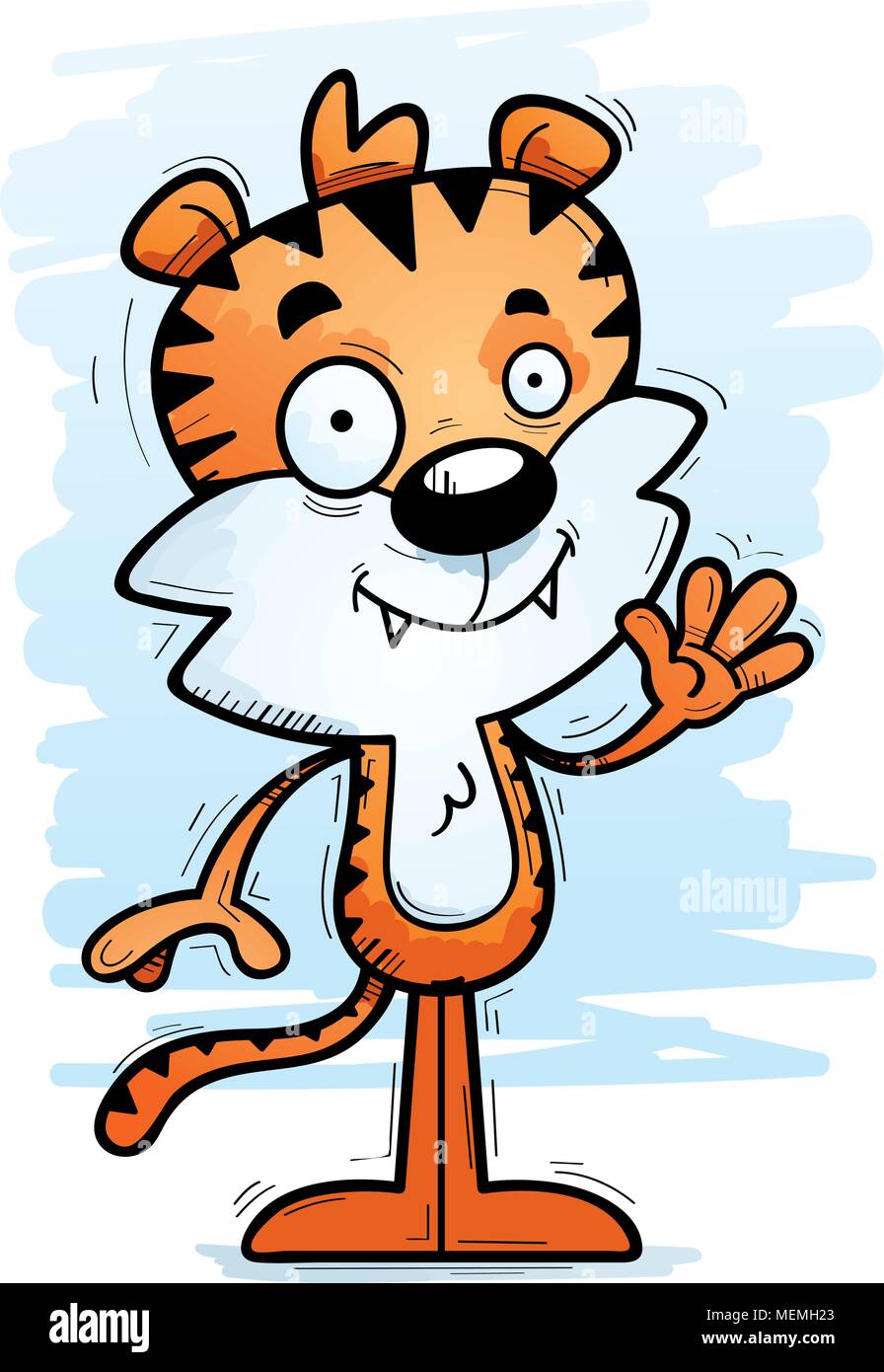 A cartoon illustration of a male tiger waving Stock Vector Image & Art ...