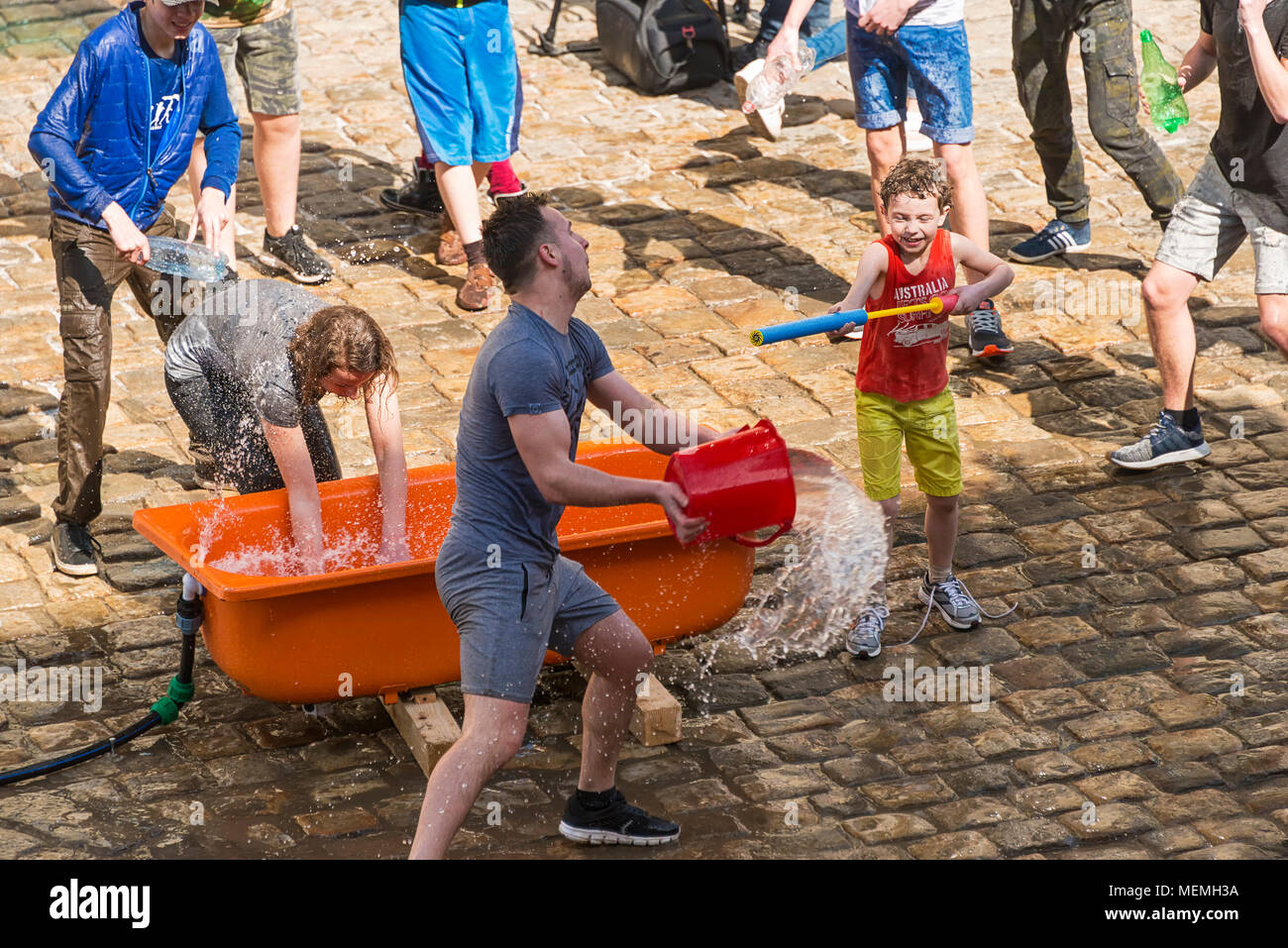 Lviv , Ukraine - April 09 2018: Сelebrations Clean Monday (or Wet ...