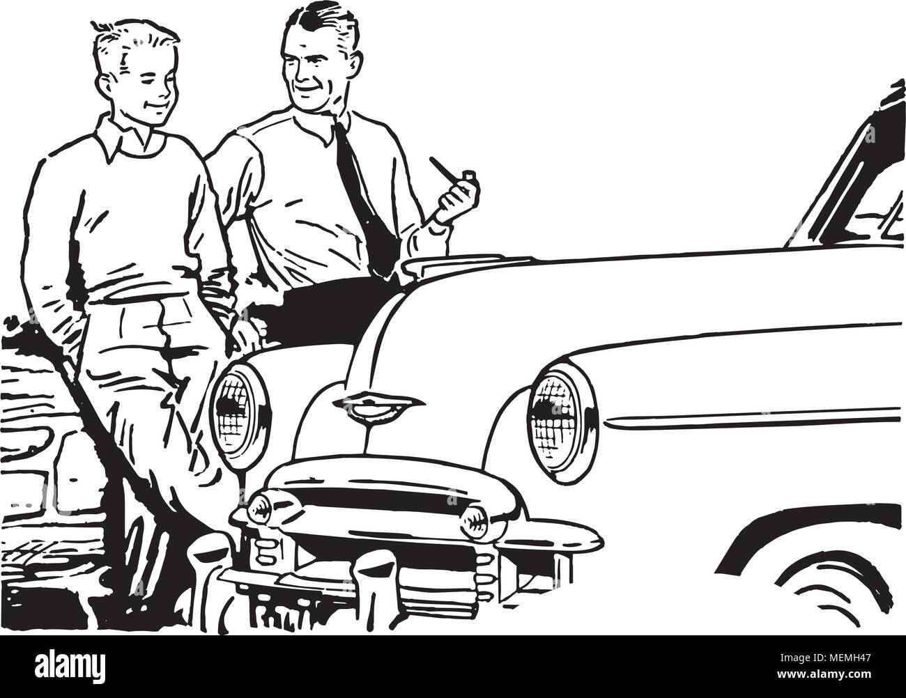 Retro 1950s father and son hi-res stock photography and images - Alamy