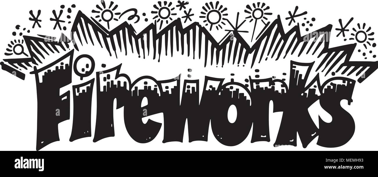 Fireworks Header 2 - Retro Clipart Banner Stock Vector Image & Art - Alamy