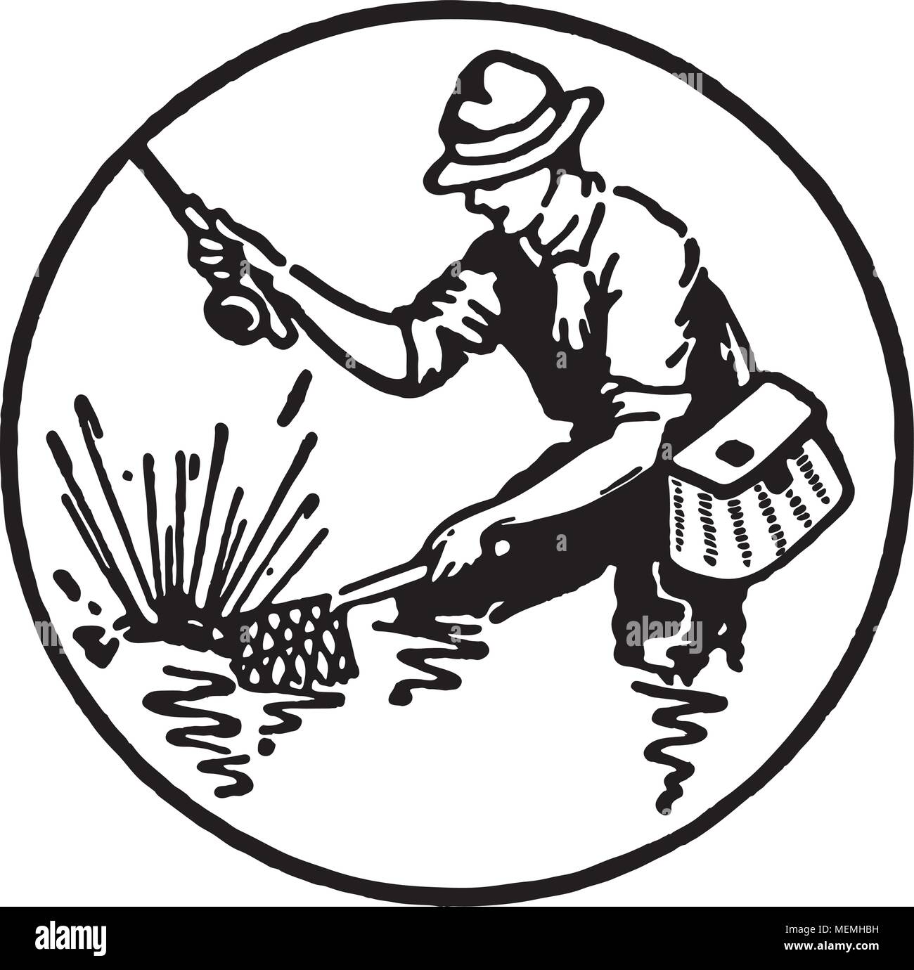 Miner Clipart Black And White Fish