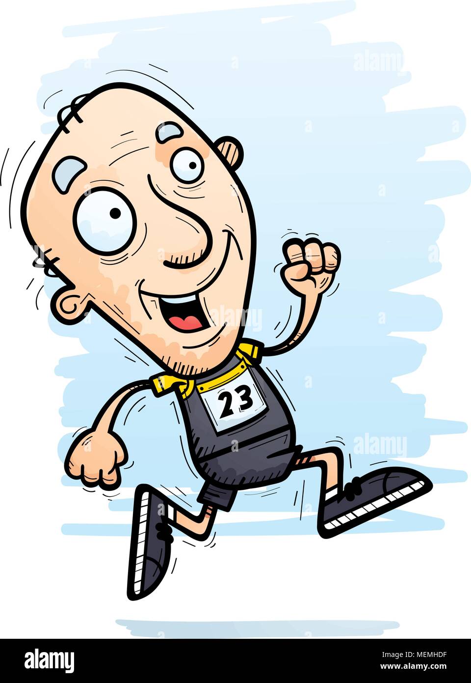 Cartoon Old Man Running