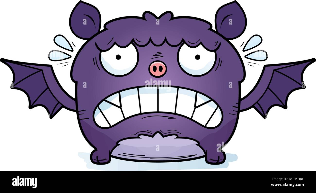A cartoon illustration of a bat looking terrified Stock Vector Image ...