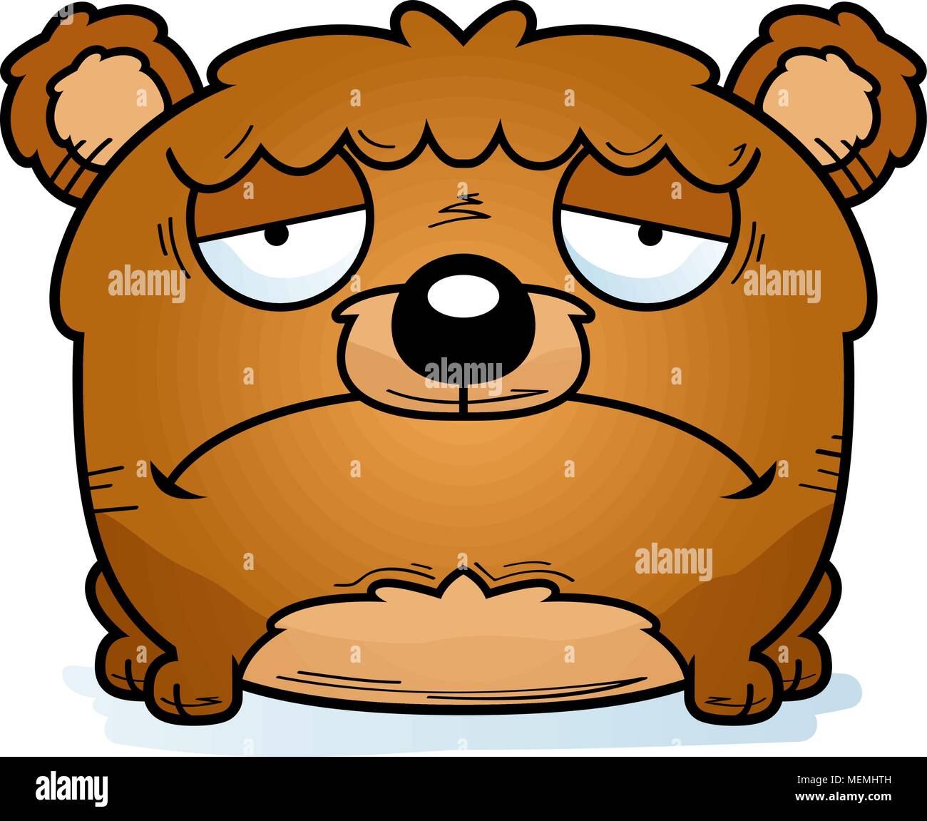 A cartoon illustration of a bear cub with a sad expression Stock Vector ...