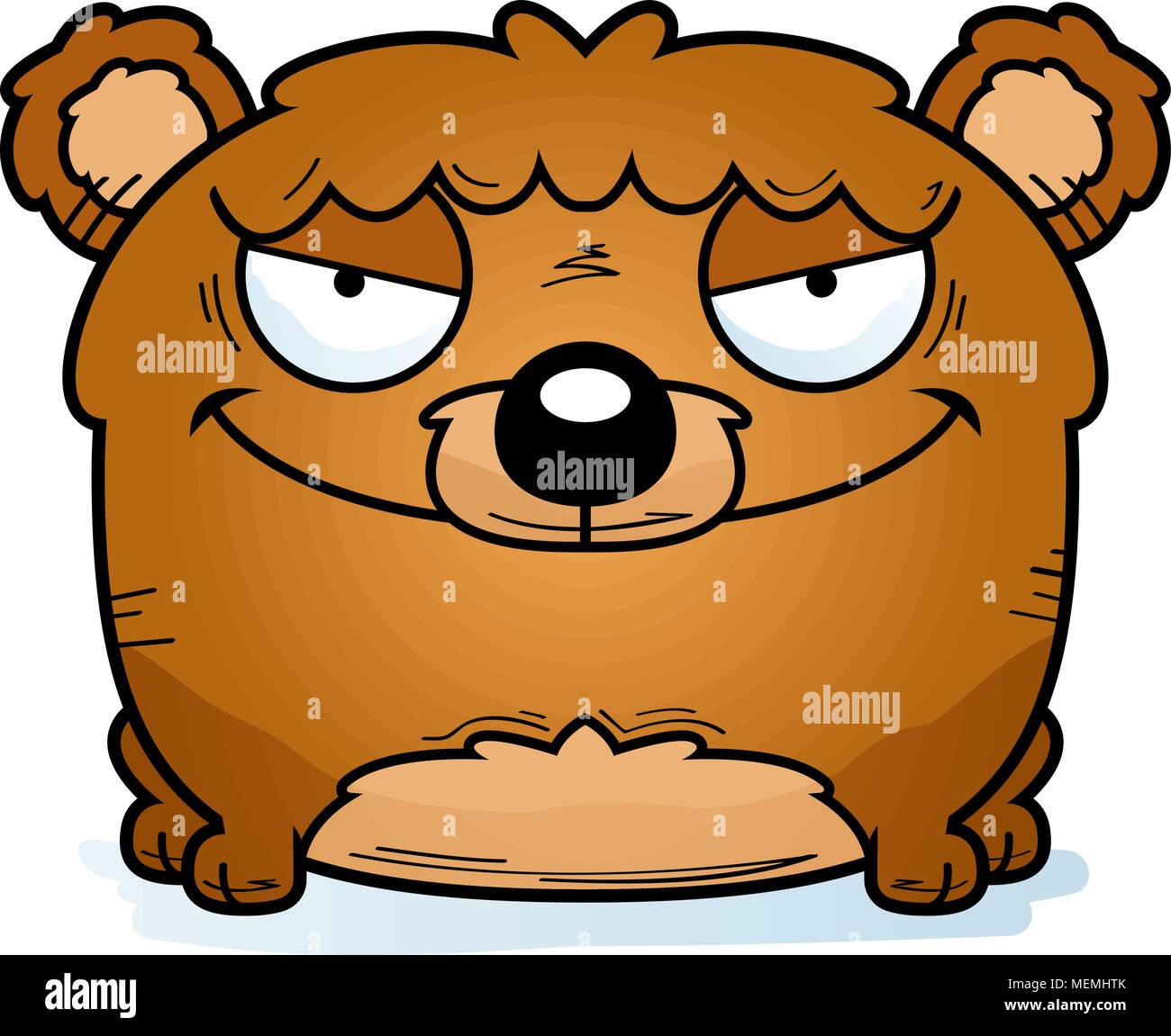 A cartoon illustration of a bear cub with a sly expression Stock Vector ...
