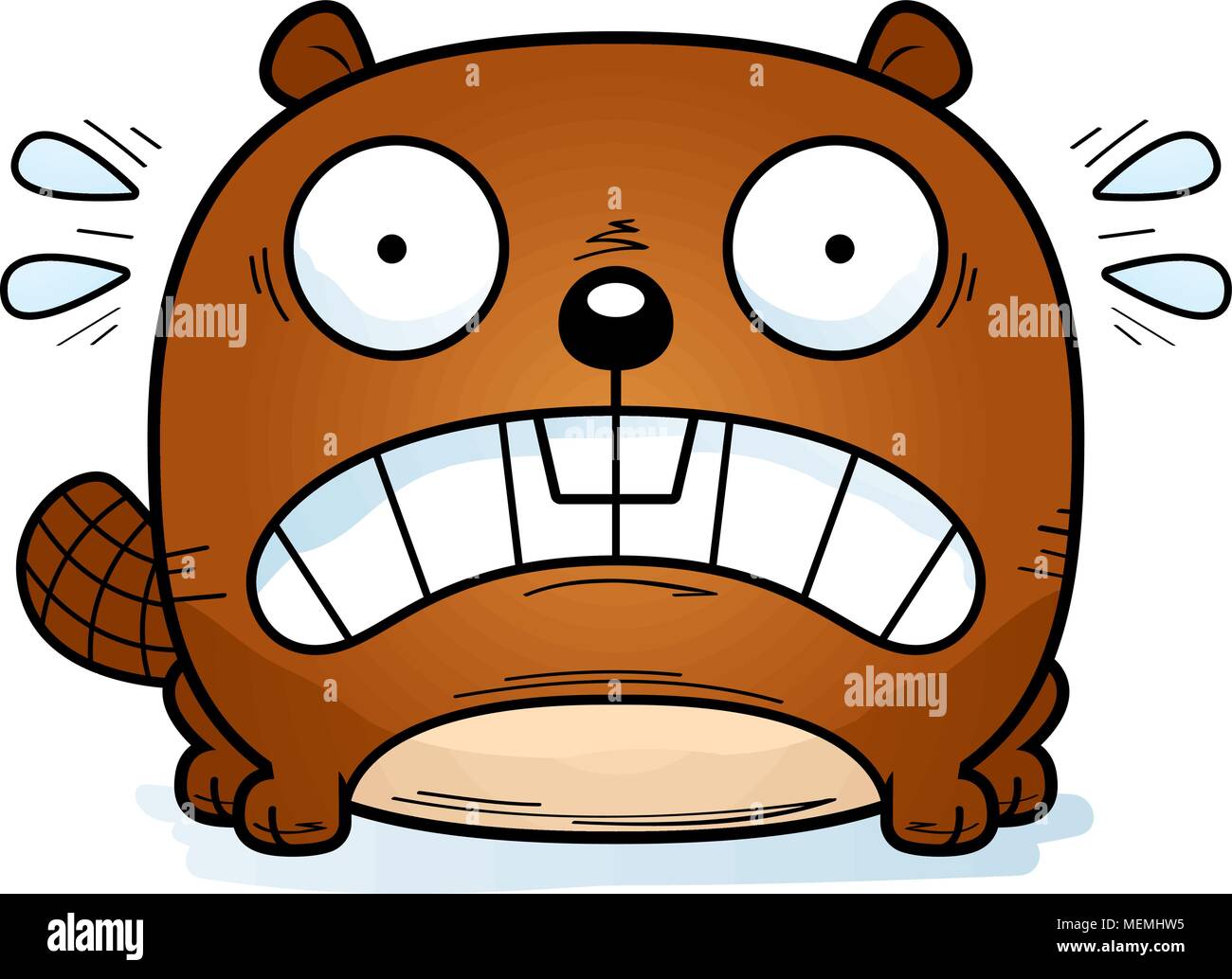 A cartoon illustration of a beaver looking terrified Stock Vector Image ...
