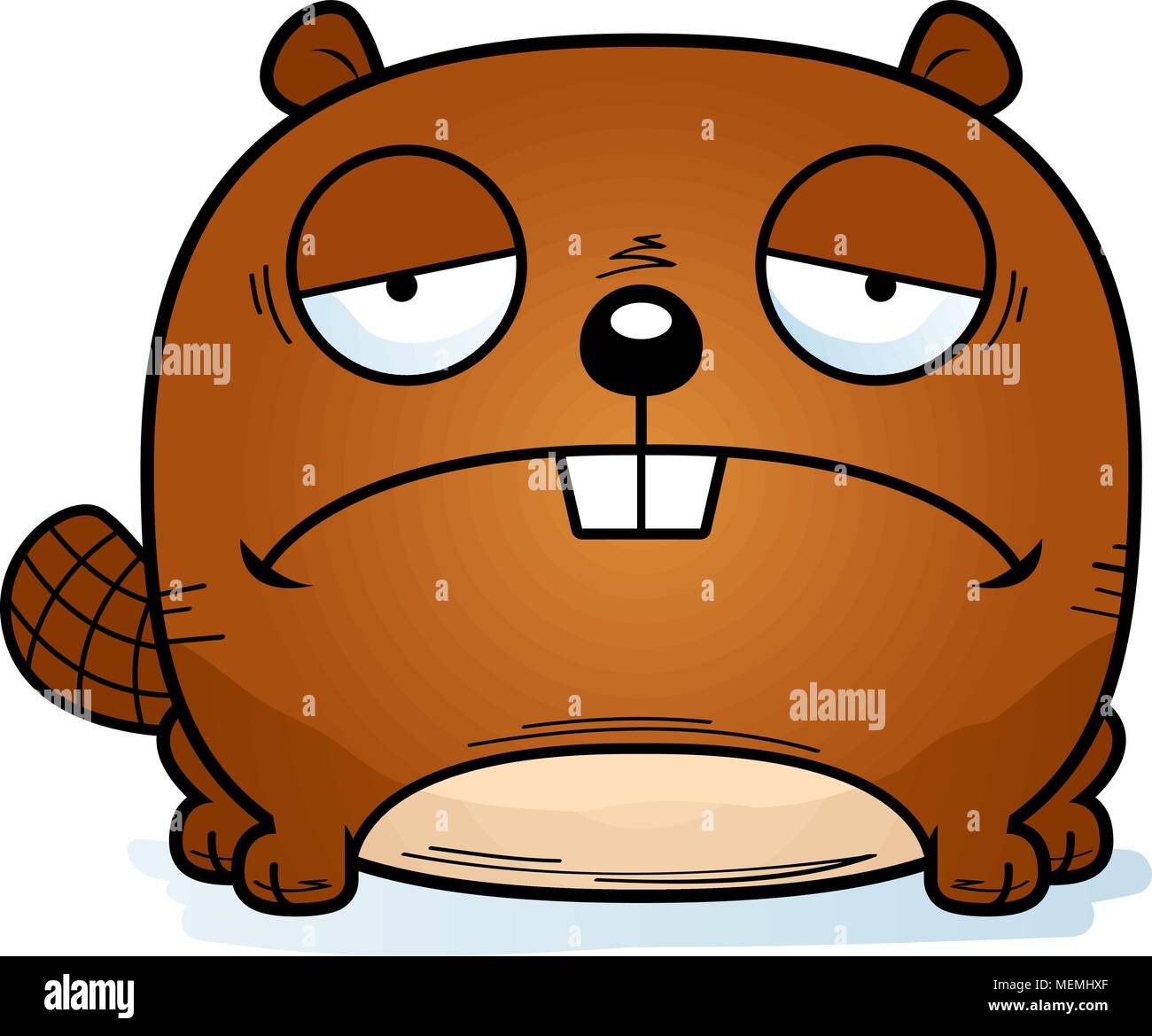 A cartoon illustration of a beaver looking depressed Stock Vector Image ...