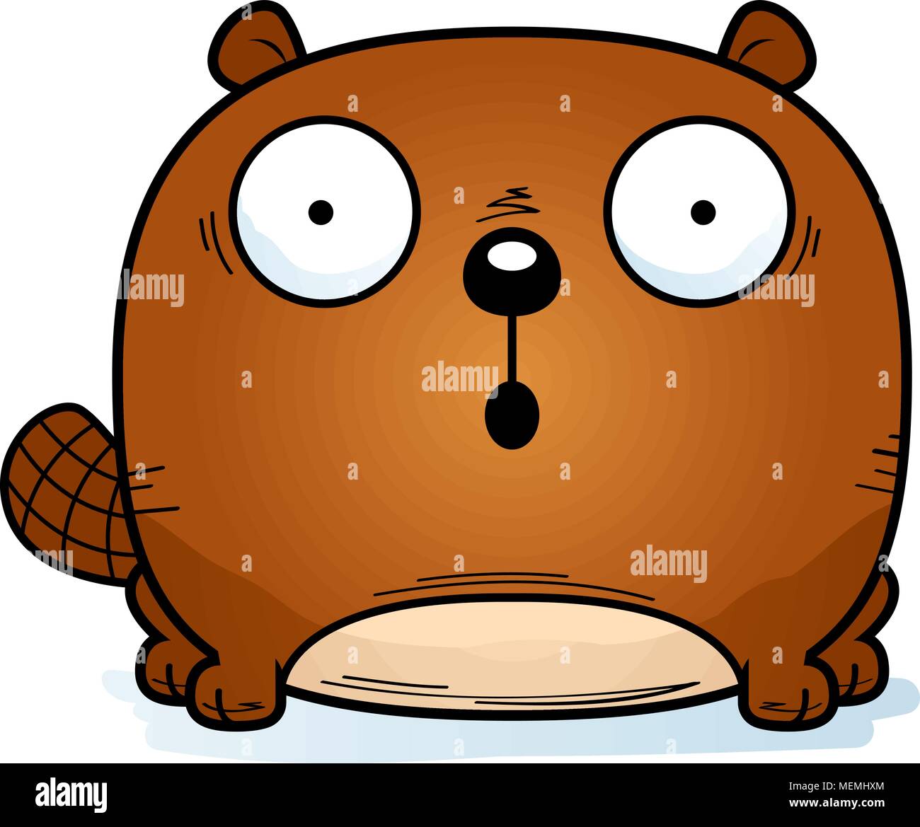 A cartoon illustration of a beaver looking surprised Stock Vector Image ...
