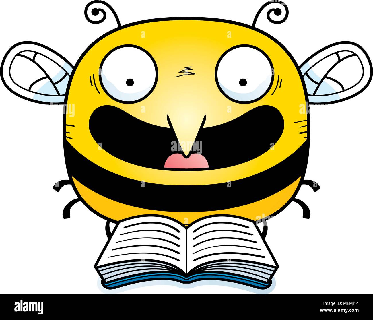 A cartoon illustration of a bee reading a book Stock Vector Image & Art ...