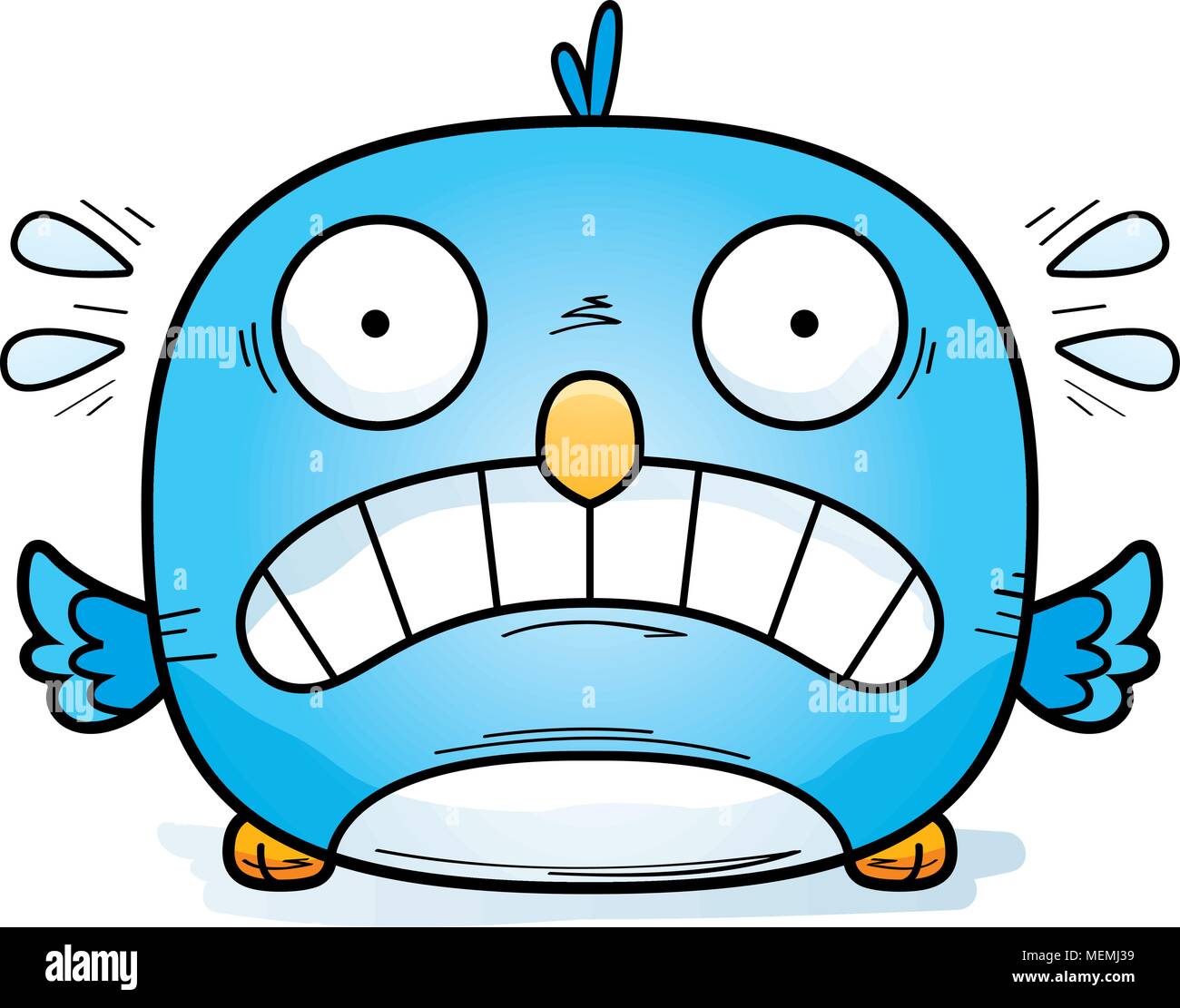 A cartoon illustration of a bluebird looking scared Stock Vector Image ...