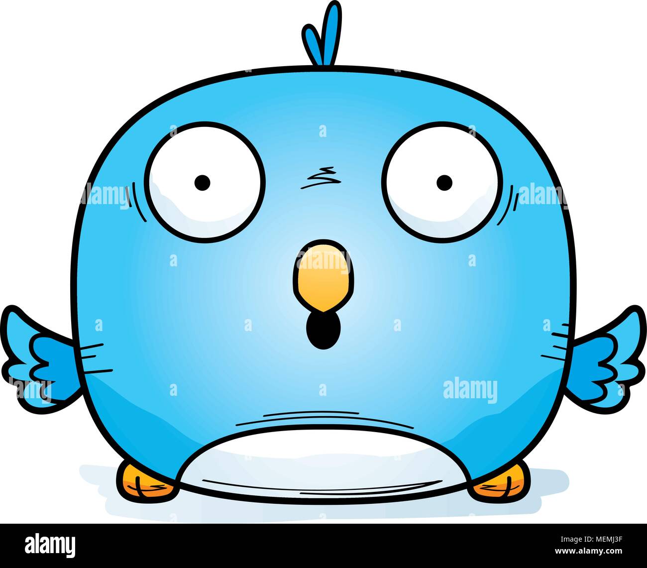 A cartoon illustration of a bluebird looking surprised Stock Vector ...