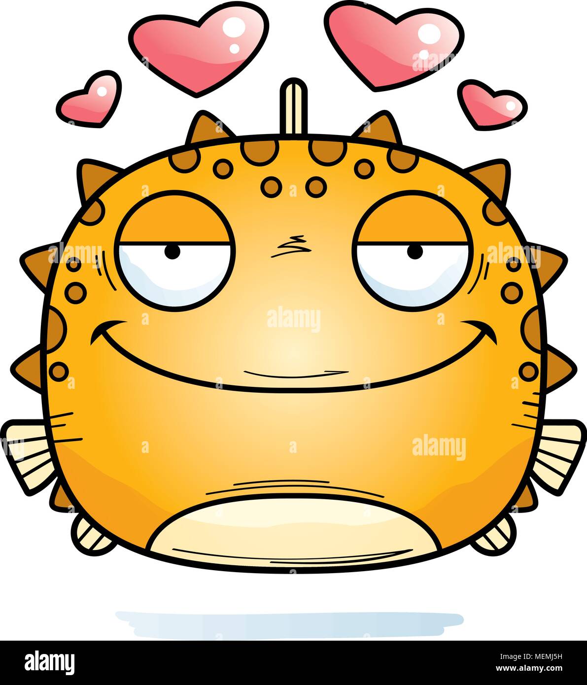 A cartoon illustration of a blowfish in love Stock Vector Image & Art ...