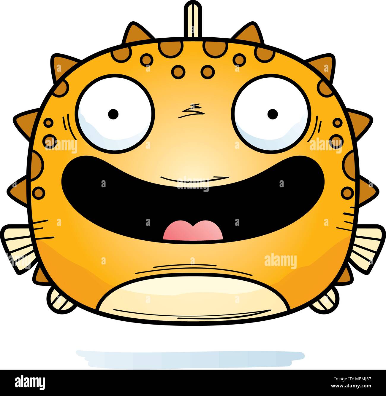 A cartoon illustration of a blowfish smiling Stock Vector Image & Art ...
