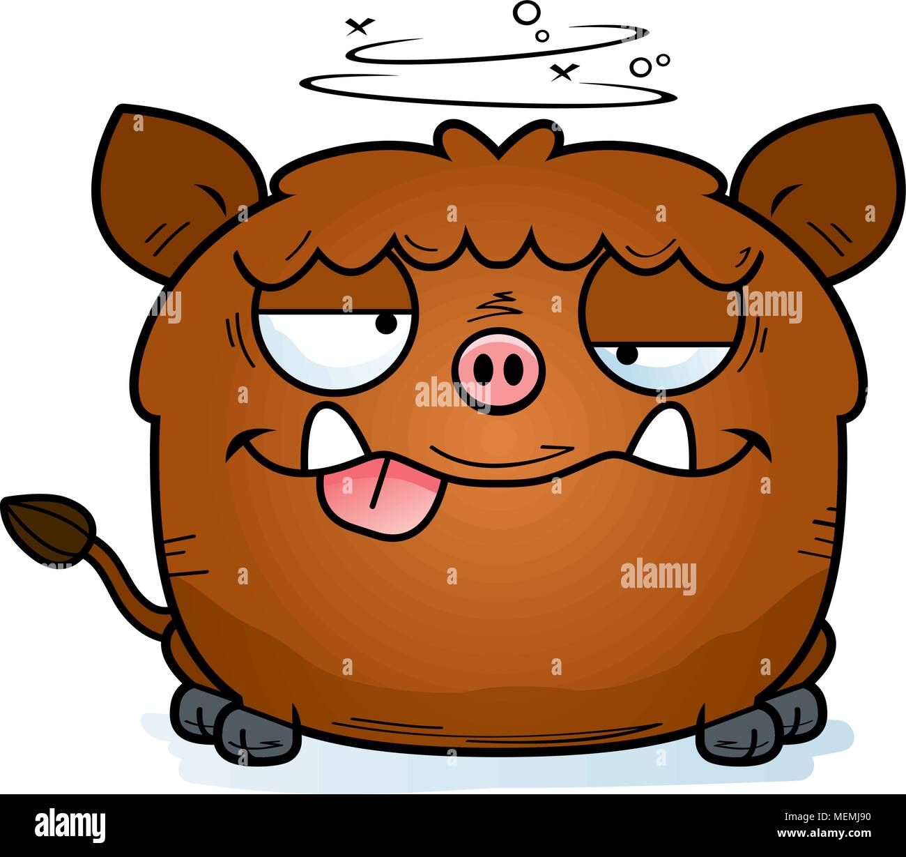 A cartoon illustration of a boar looking drunk Stock Vector Image & Art ...