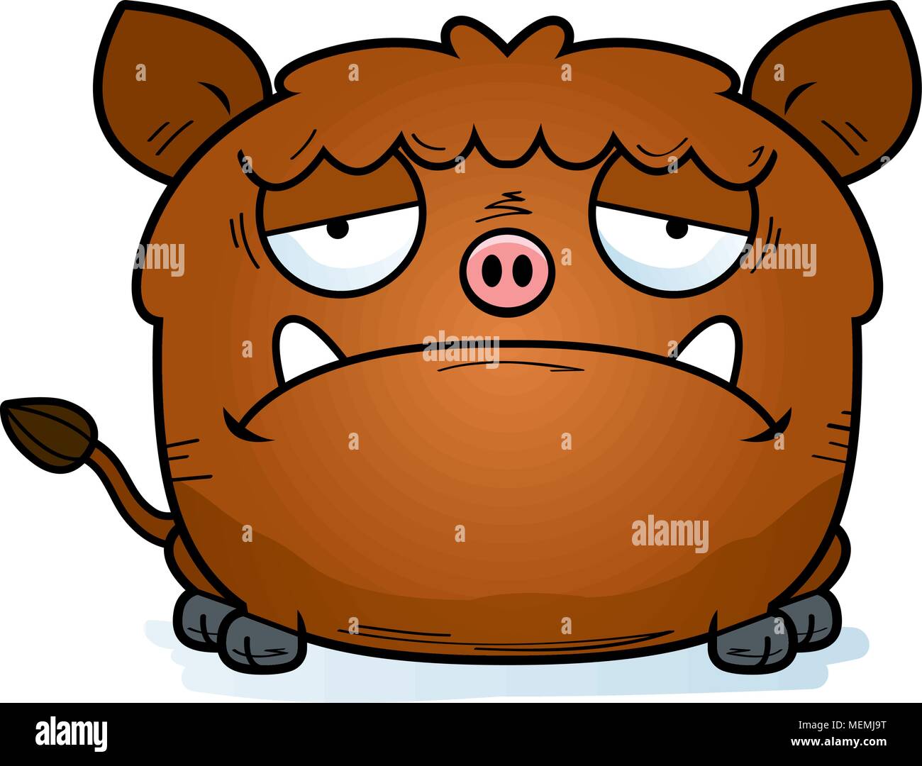 A cartoon illustration of a boar looking sad Stock Vector Image & Art ...