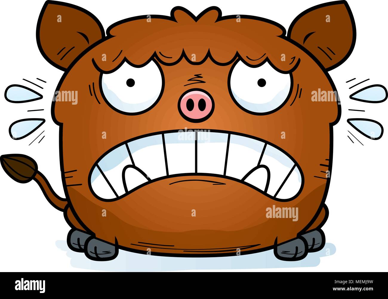 A cartoon illustration of a boar looking scared Stock Vector Image ...