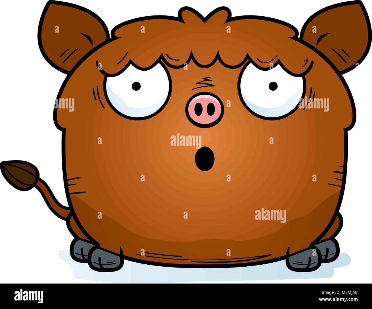 A cartoon illustration of a boar looking surprised Stock Vector Image ...