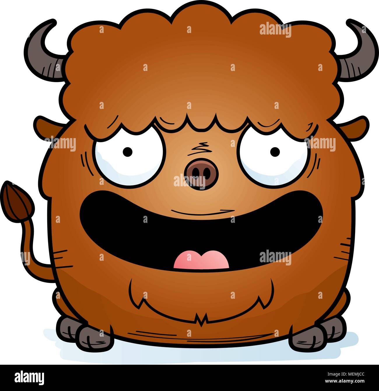 Cartoon illustration bison smiling hi-res stock photography and images ...