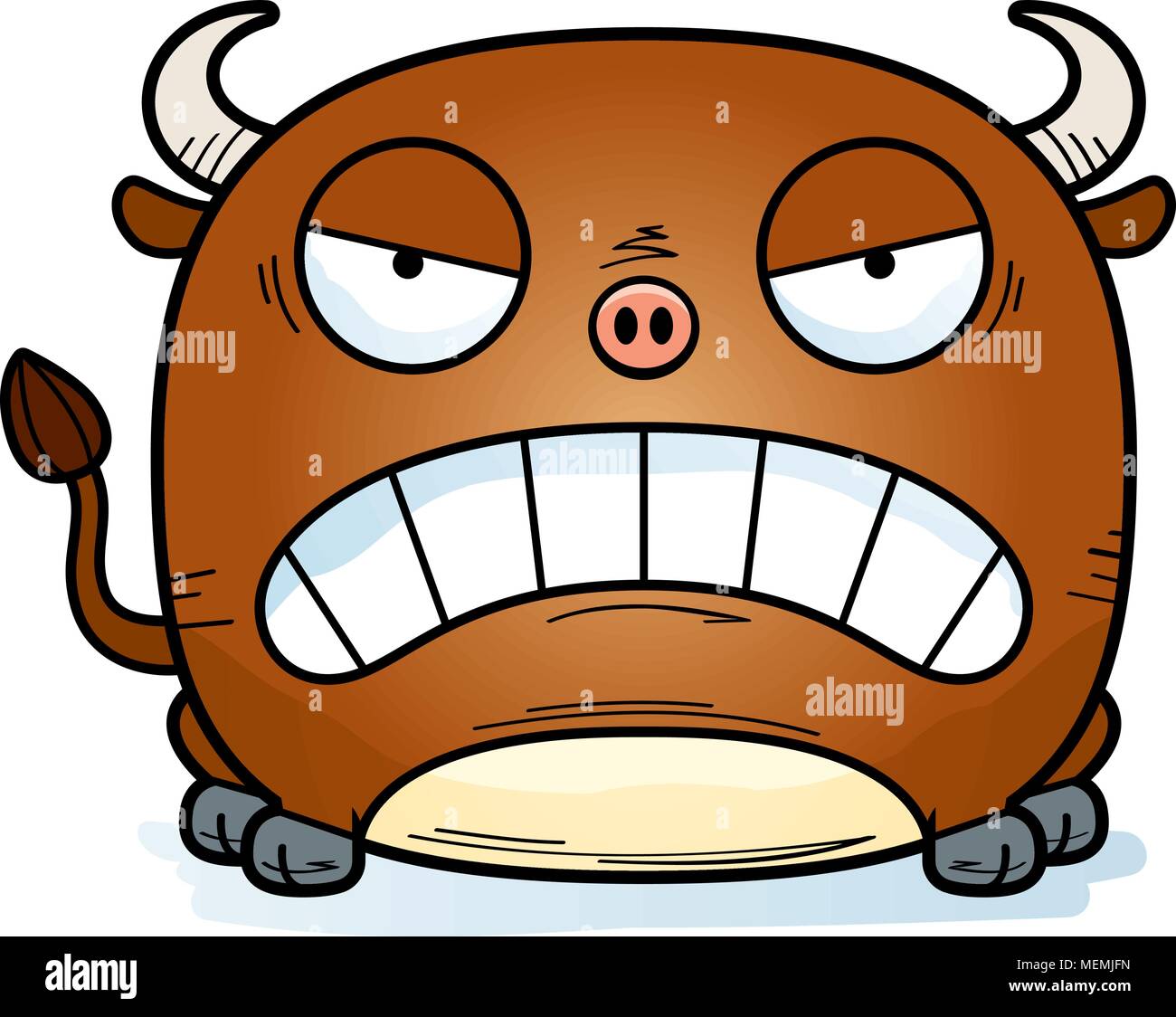 A cartoon illustration of a little bull looking mad Stock Vector Image ...