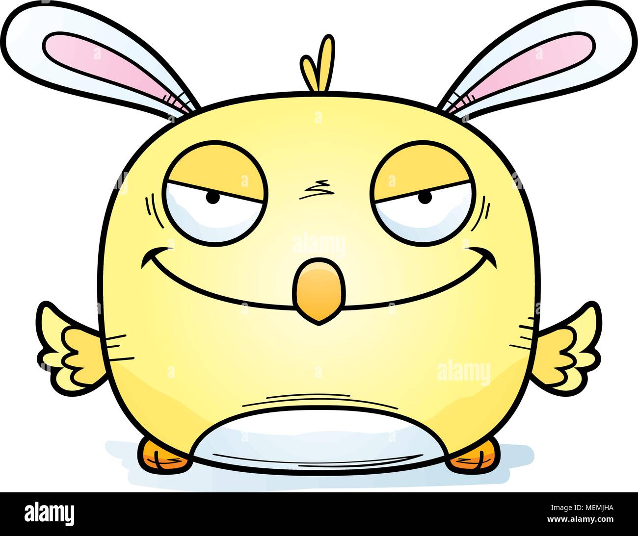 A cartoon illustration of an evil looking Easter bunny chick Stock ...