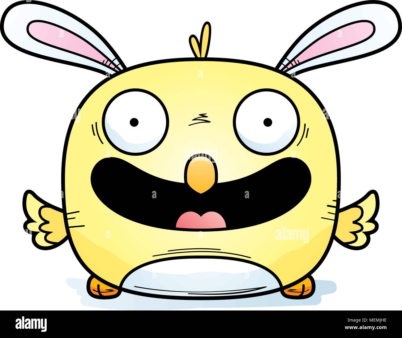 A cartoon illustration of an Easter bunny chick smiling Stock Vector ...