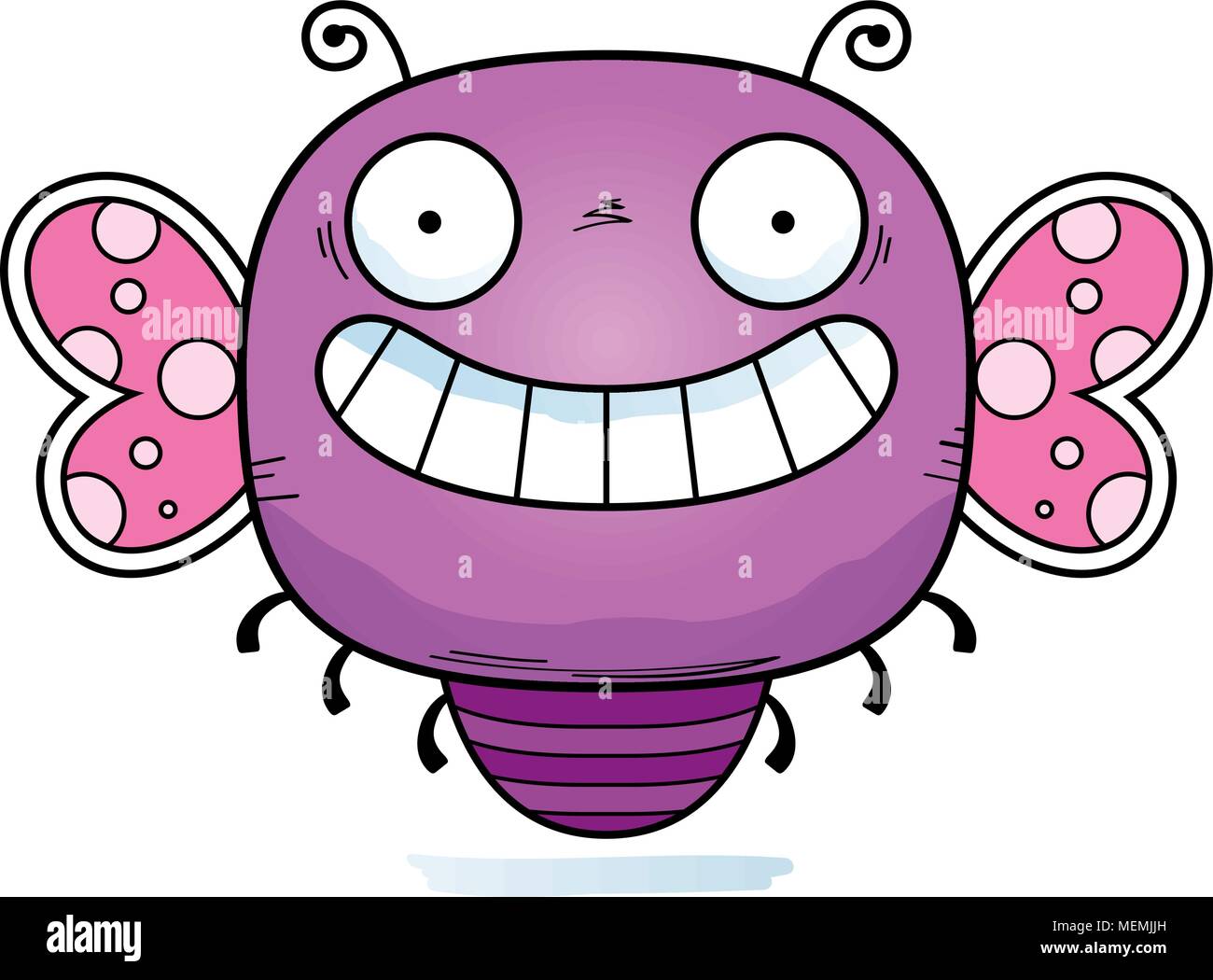 A cartoon illustration of a butterfly looking happy Stock Vector Image ...