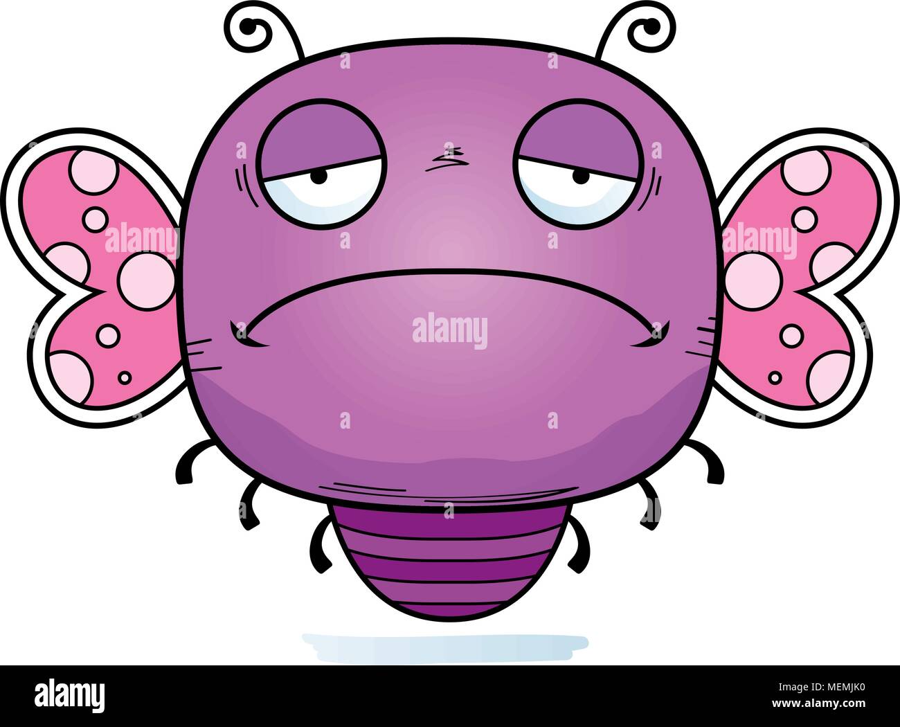 A cartoon illustration of a butterfly looking sad Stock Vector Image ...