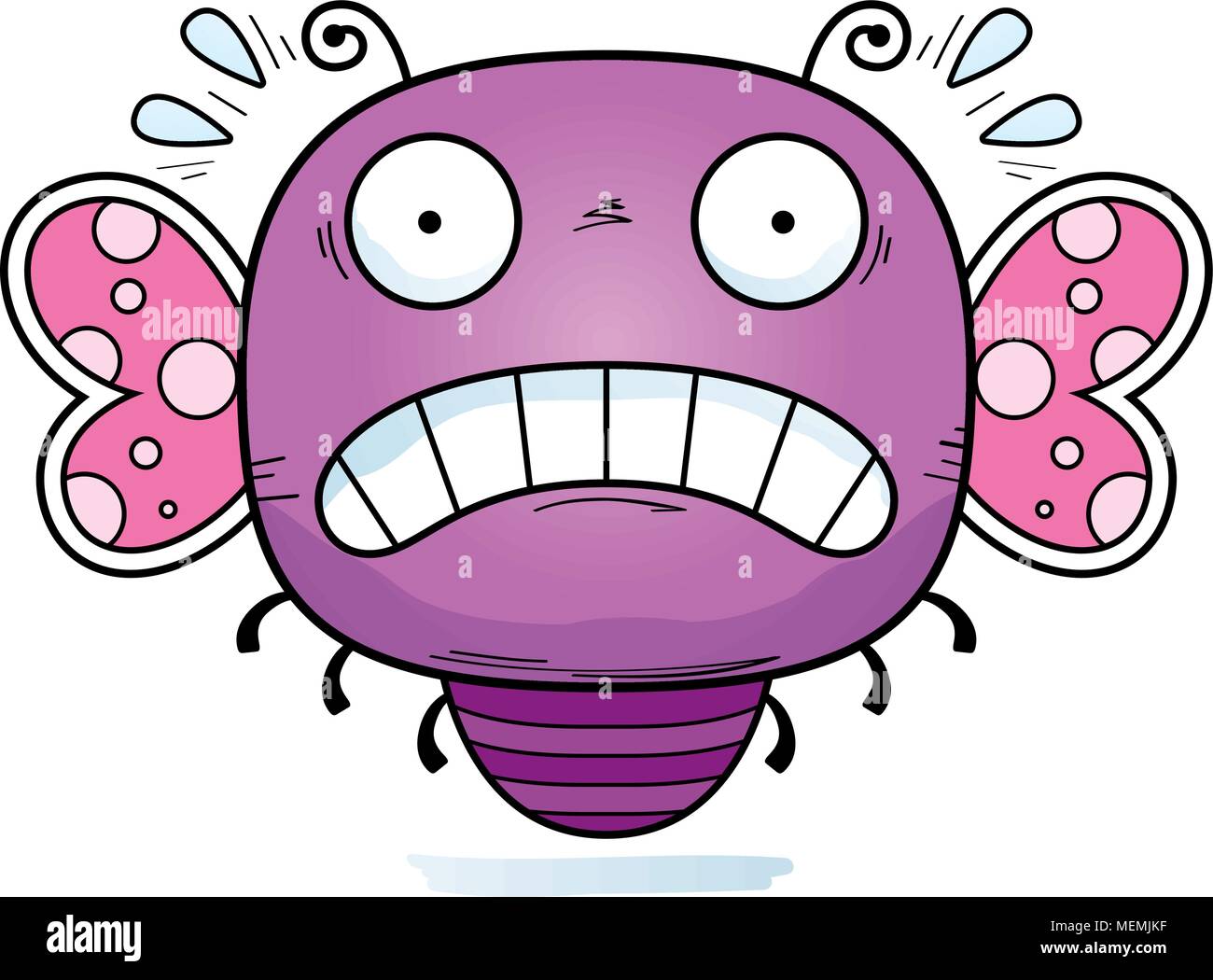A cartoon illustration of a butterfly looking scared Stock Vector Image ...