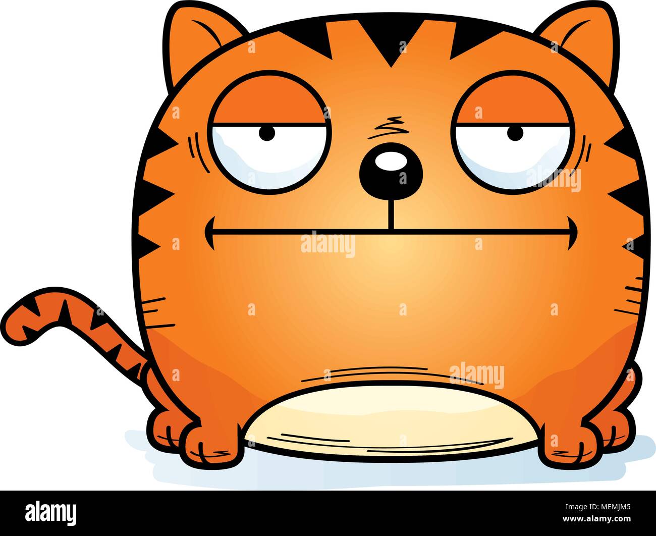A cartoon illustration of a cat looking calm Stock Vector Image & Art ...