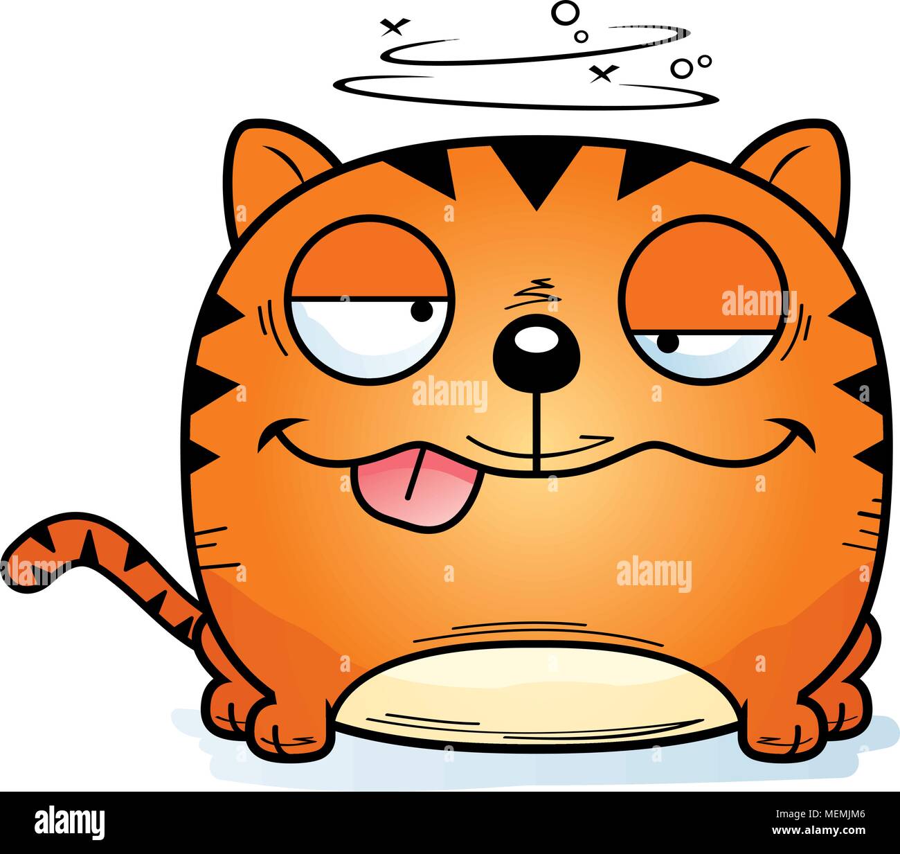 A cartoon illustration of a cat looking intoxicated Stock Vector Image ...