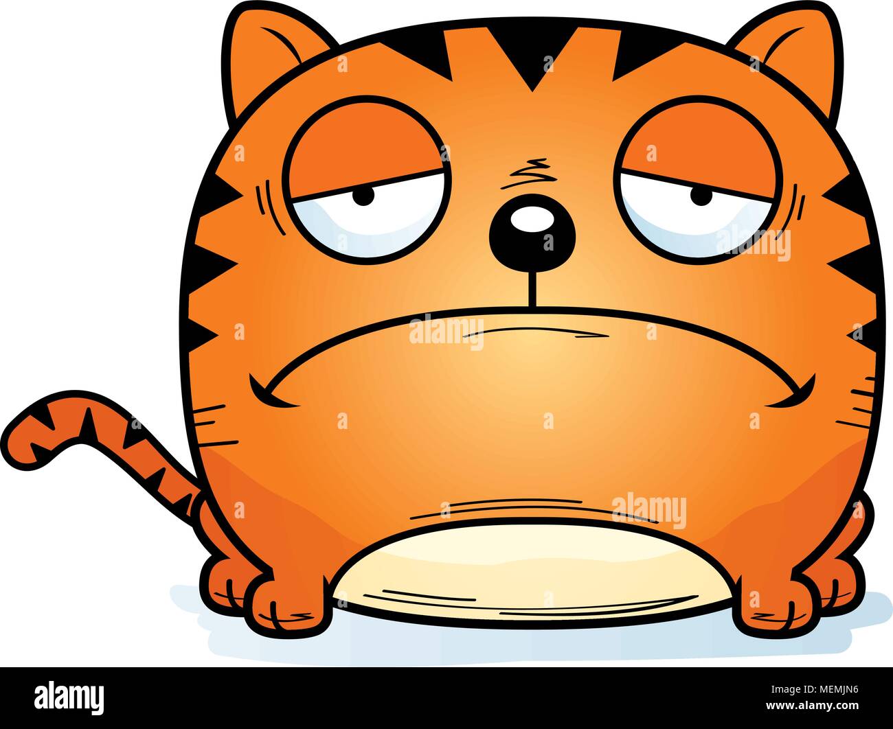 A cartoon illustration of a cat looking depressed Stock Vector Image ...