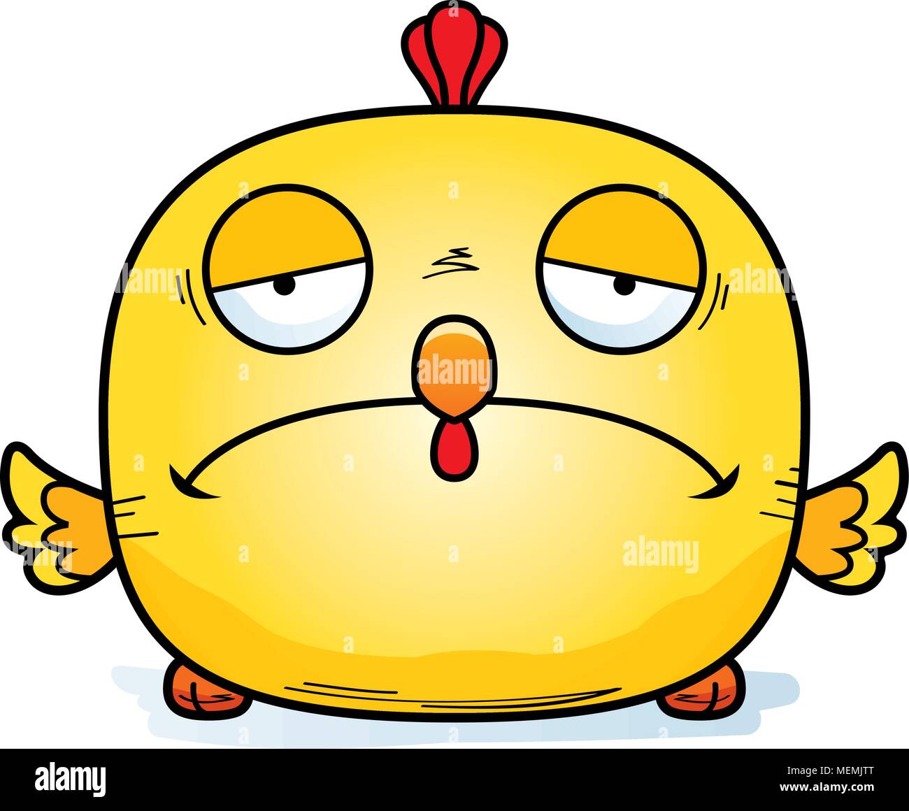A cartoon illustration of a chicken looking sad Stock Vector Image ...