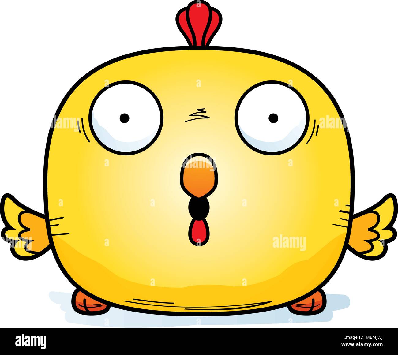 A cartoon illustration of a chicken looking surprised Stock Vector ...