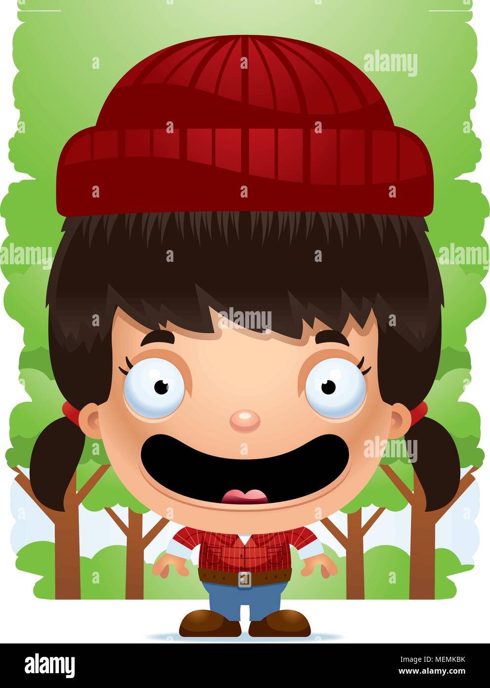 A cartoon illustration of a girl lumberjack smiling Stock Vector Image ...