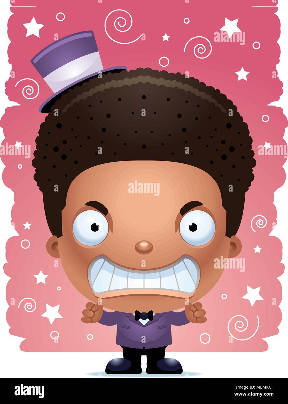 A cartoon illustration of a boy magician looking angry Stock Vector ...