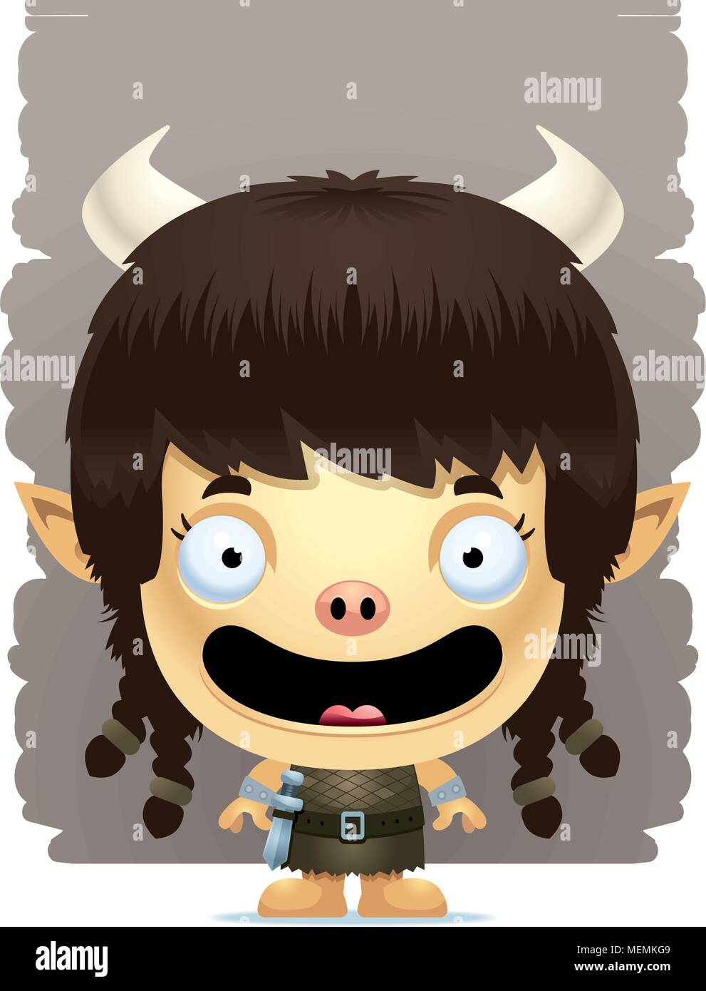 A cartoon illustration of a girl ogre smiling Stock Vector Image & Art ...