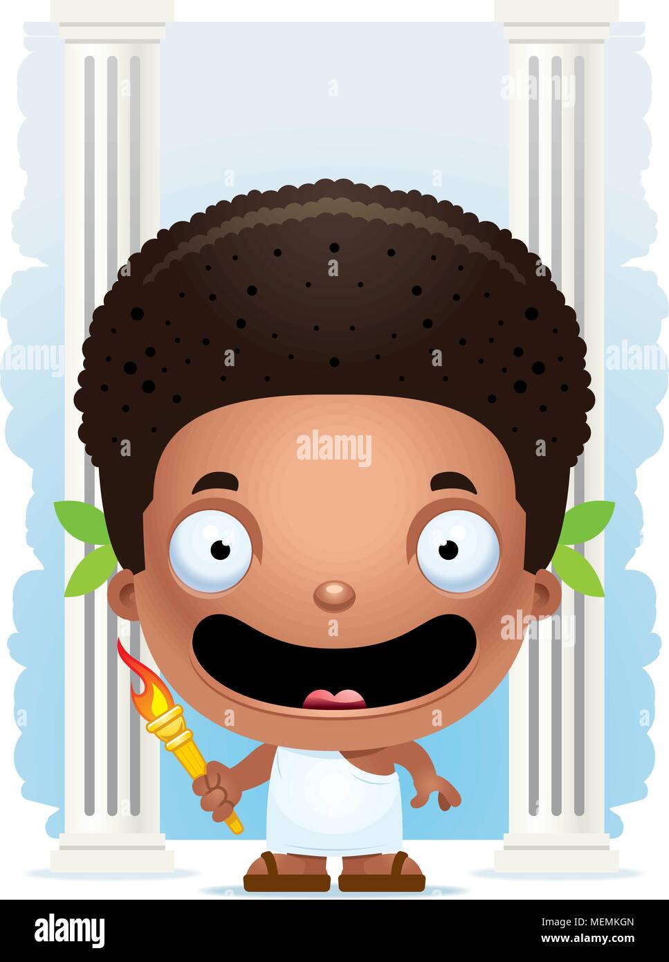A cartoon illustration of a boy Olympian smiling Stock Vector Image ...