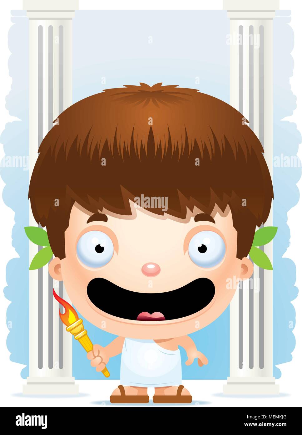 A cartoon illustration of a boy Olympian smiling Stock Vector Image ...