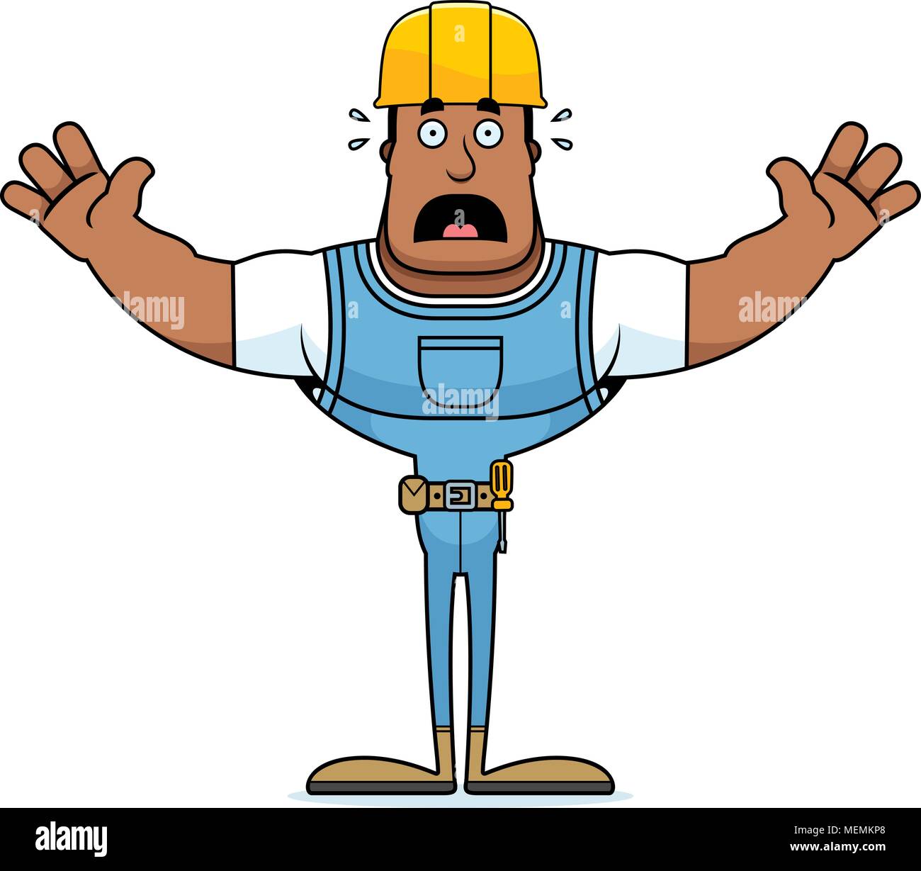 A cartoon construction worker looking scared Stock Vector Image & Art ...