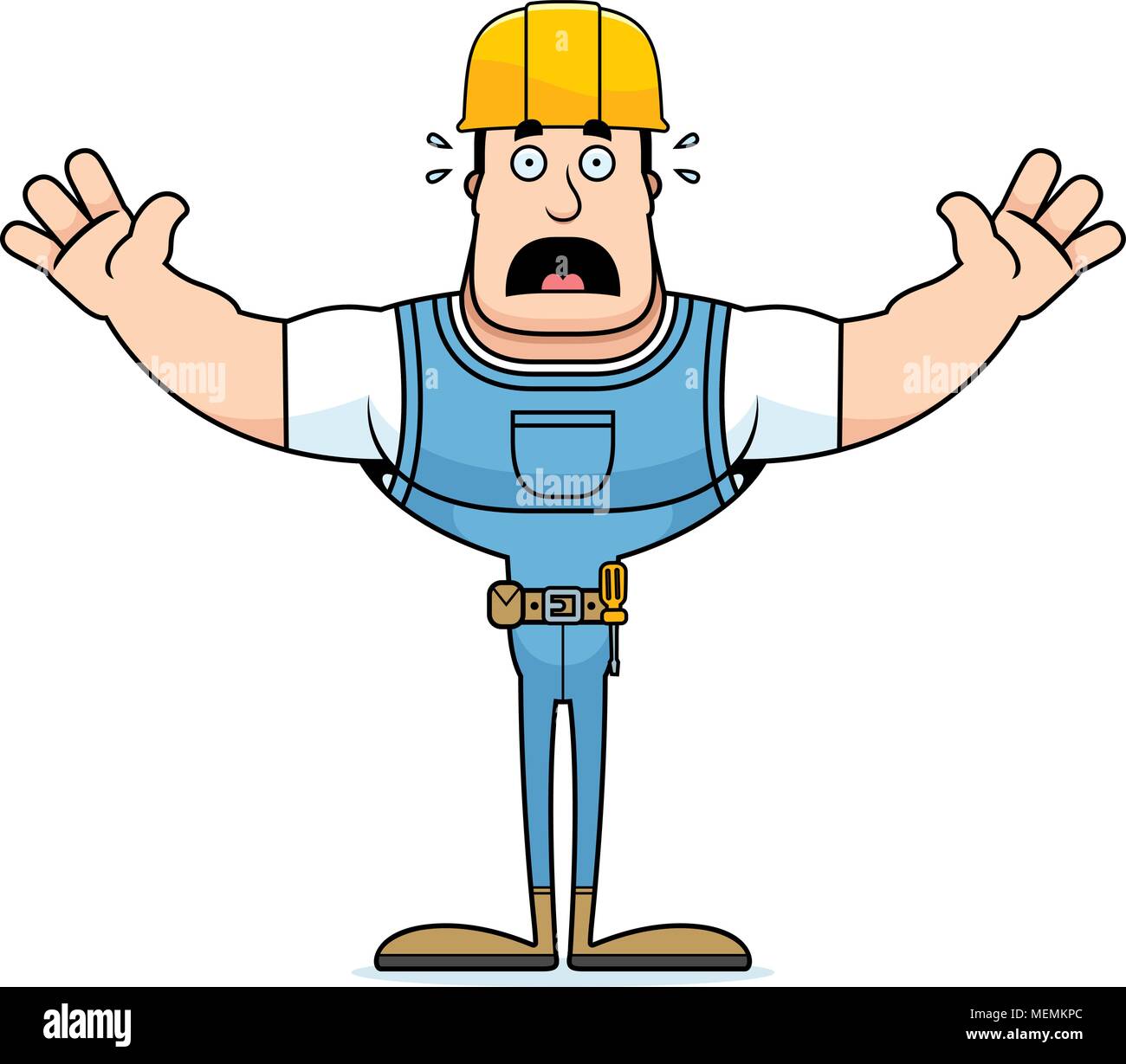 A cartoon construction worker looking scared Stock Vector Image & Art ...