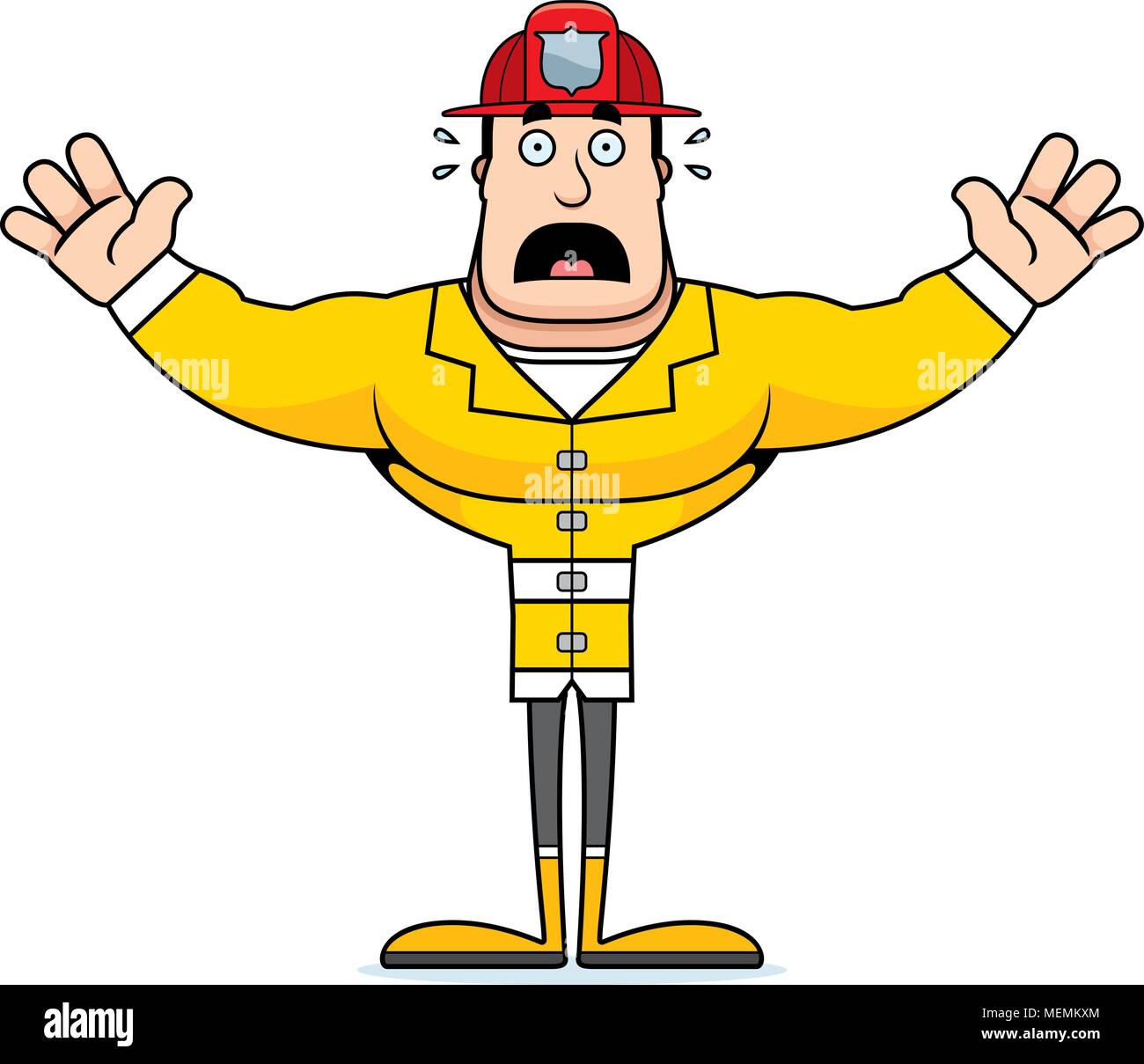 A cartoon firefighter looking scared Stock Vector Image & Art - Alamy