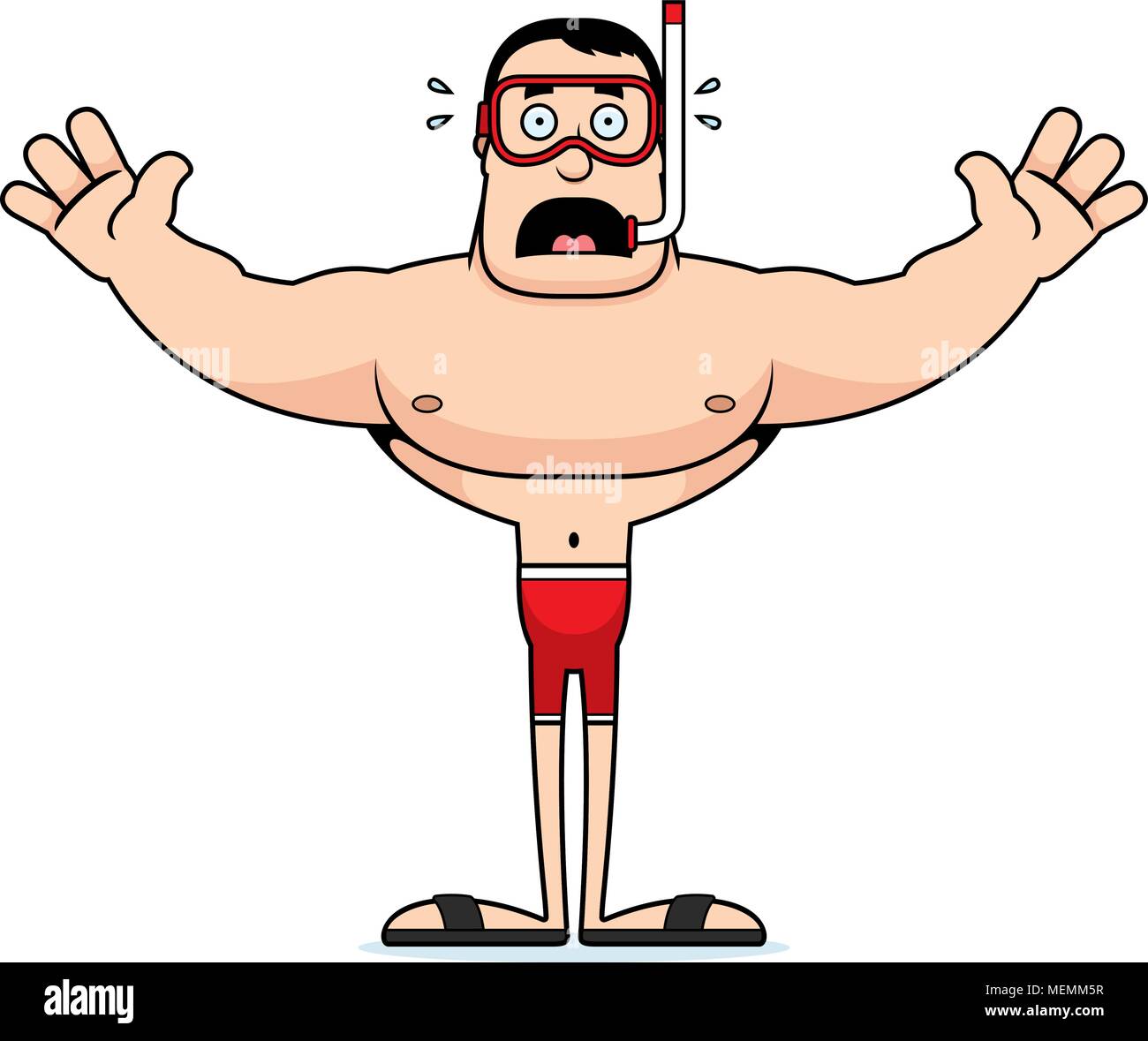 A cartoon snorkeler looking scared Stock Vector Image & Art - Alamy