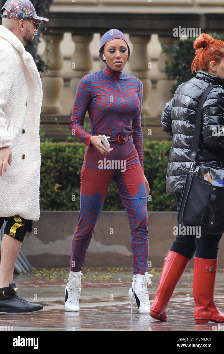 Mel B out and about in a vibrant full bodysuit Featuring: Mel B Where ...